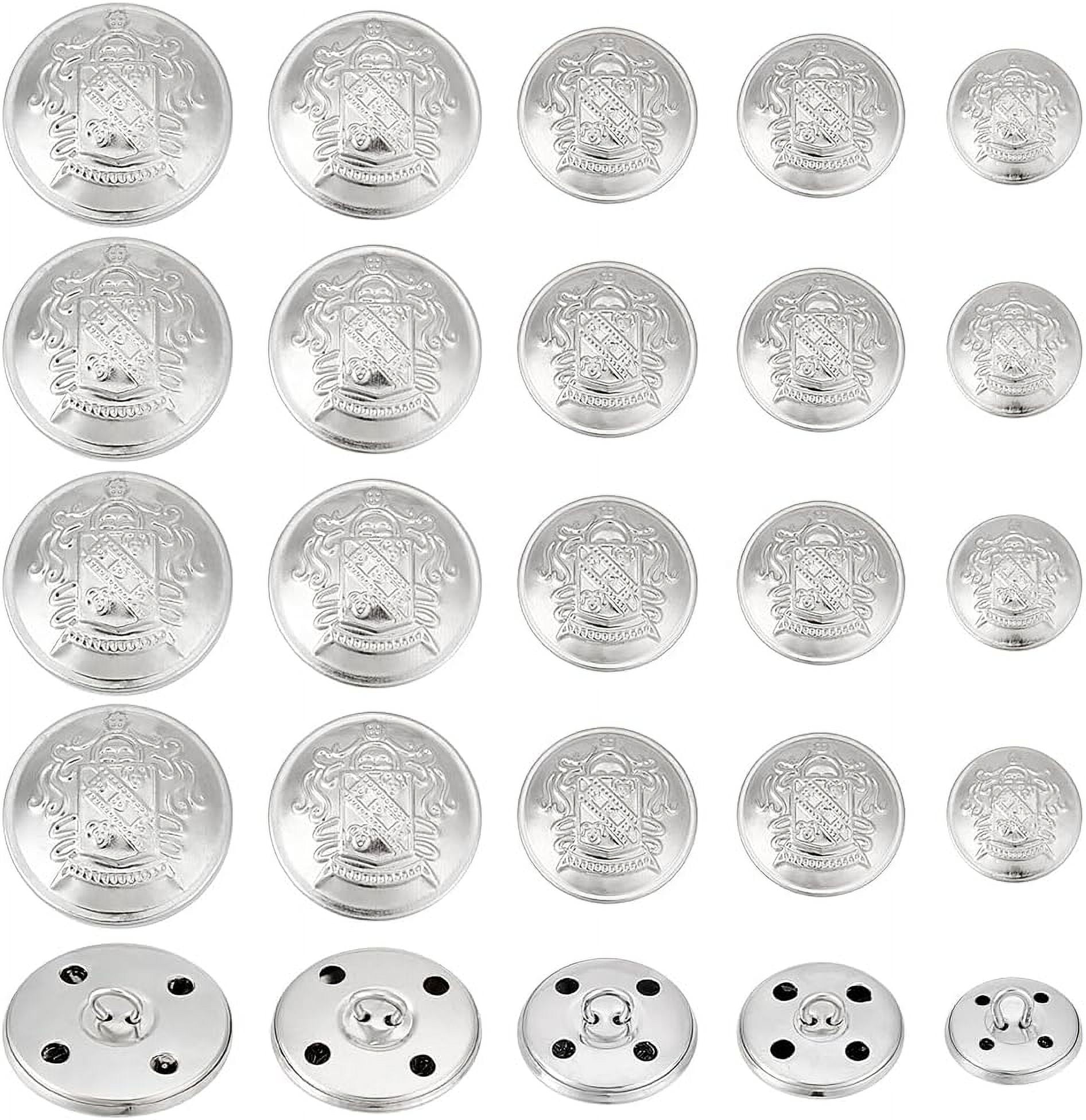 50pcs 5 Size Metal Blazer Button Set Vintage Brass Buttons Emblem Crest ...