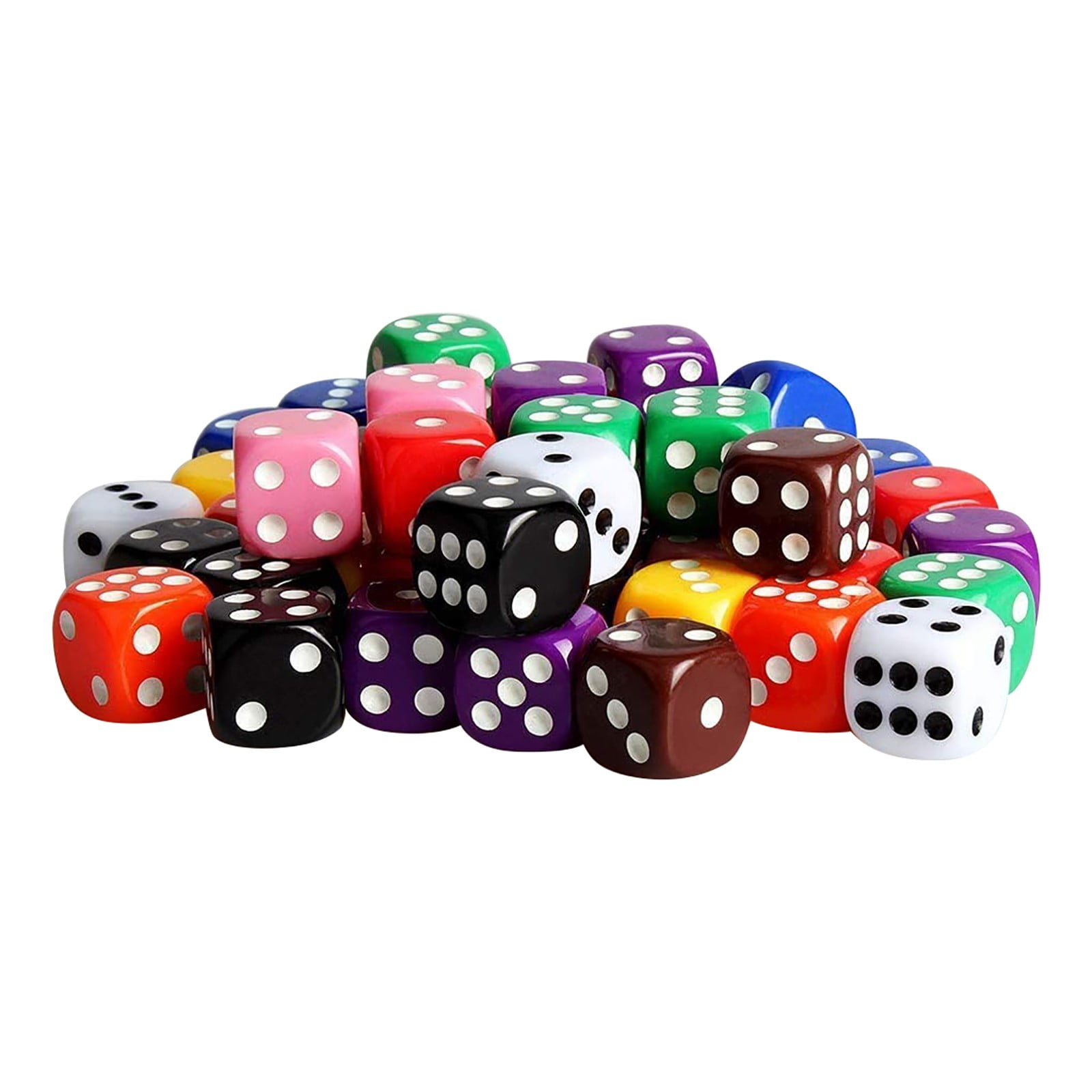 50pcs 50PCS Six-Sided Game Dice Set, 6 Sided Dice Set 16mm Acrylic Game ...
