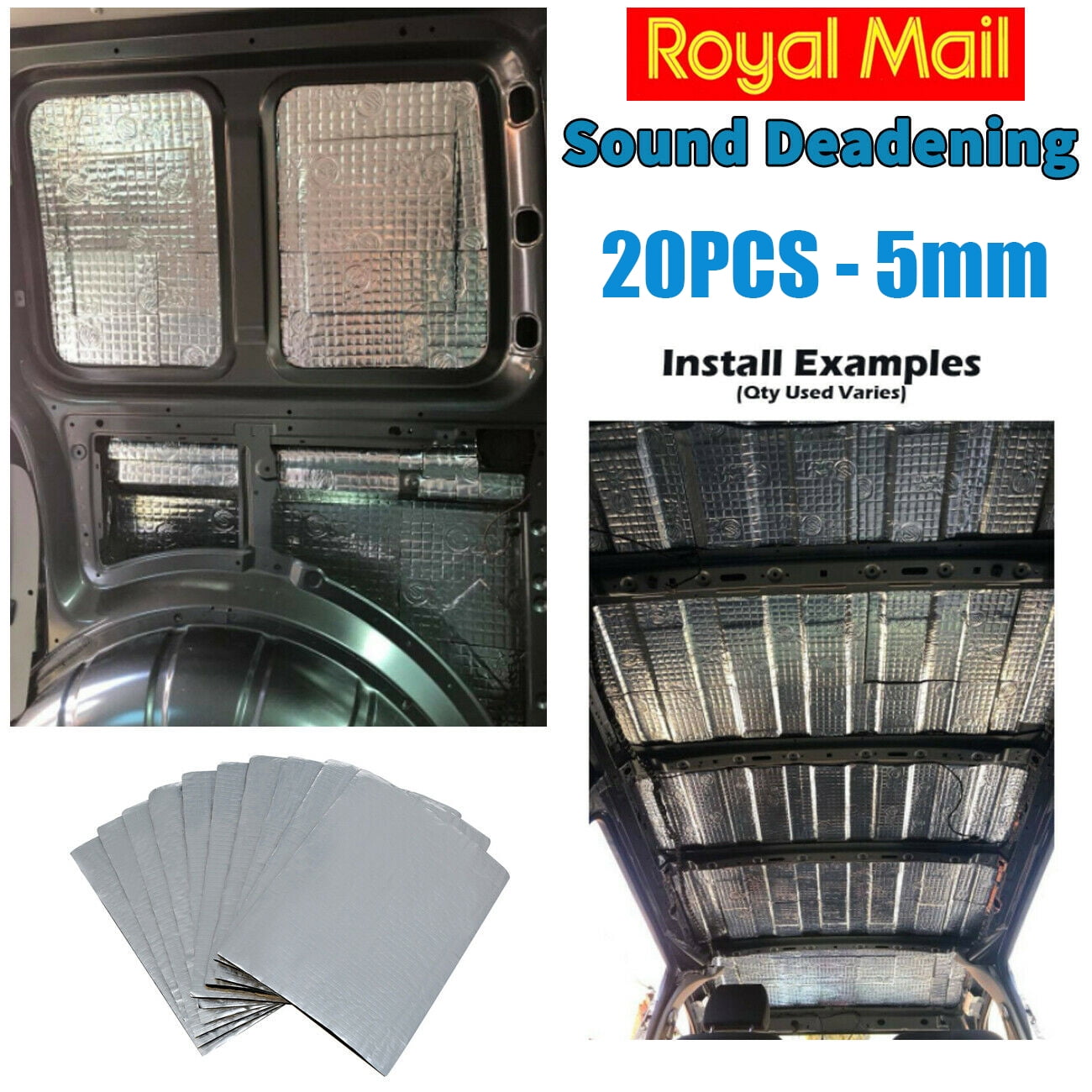 50pcs 5MM Aluminum Foil Car Sound Deadening Heat Insulation Cotton Mats ...