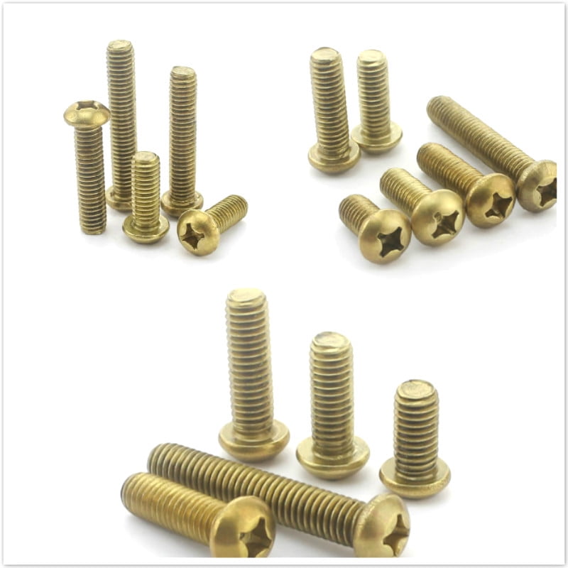 50pcs~5pcs M4/M5/M6 brass pan head Phillips screw copper machine screw ...