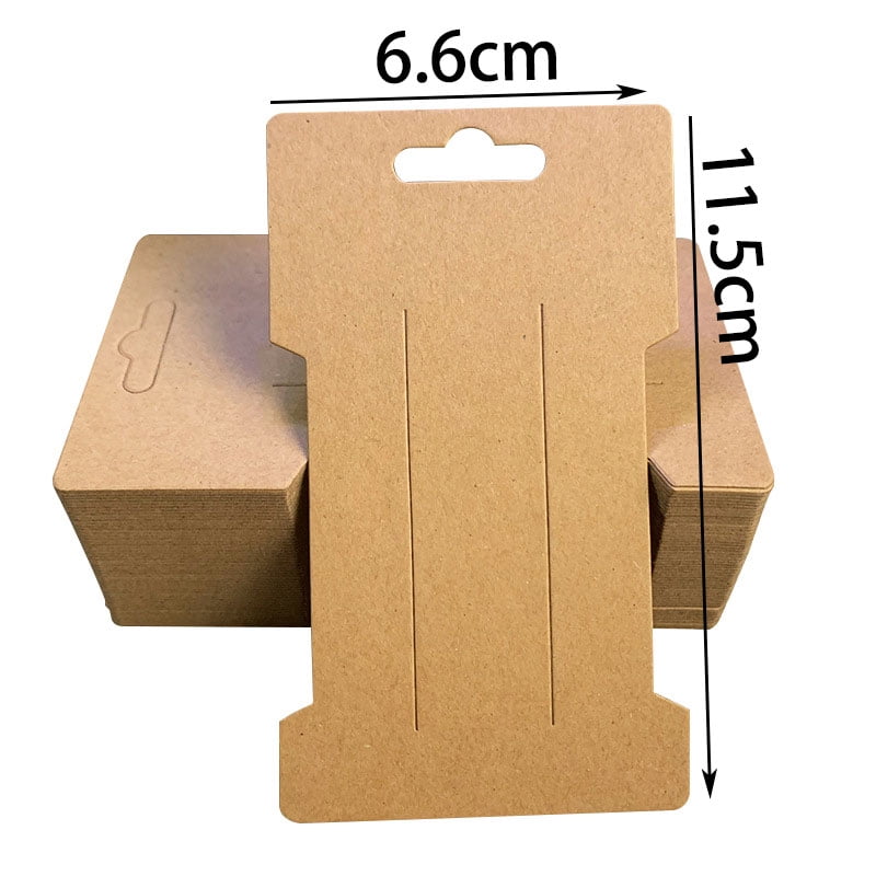 50pcs 6.6x11.5cm Hair Clips Jewelry Display Card Blank Kraft Paper Card ...