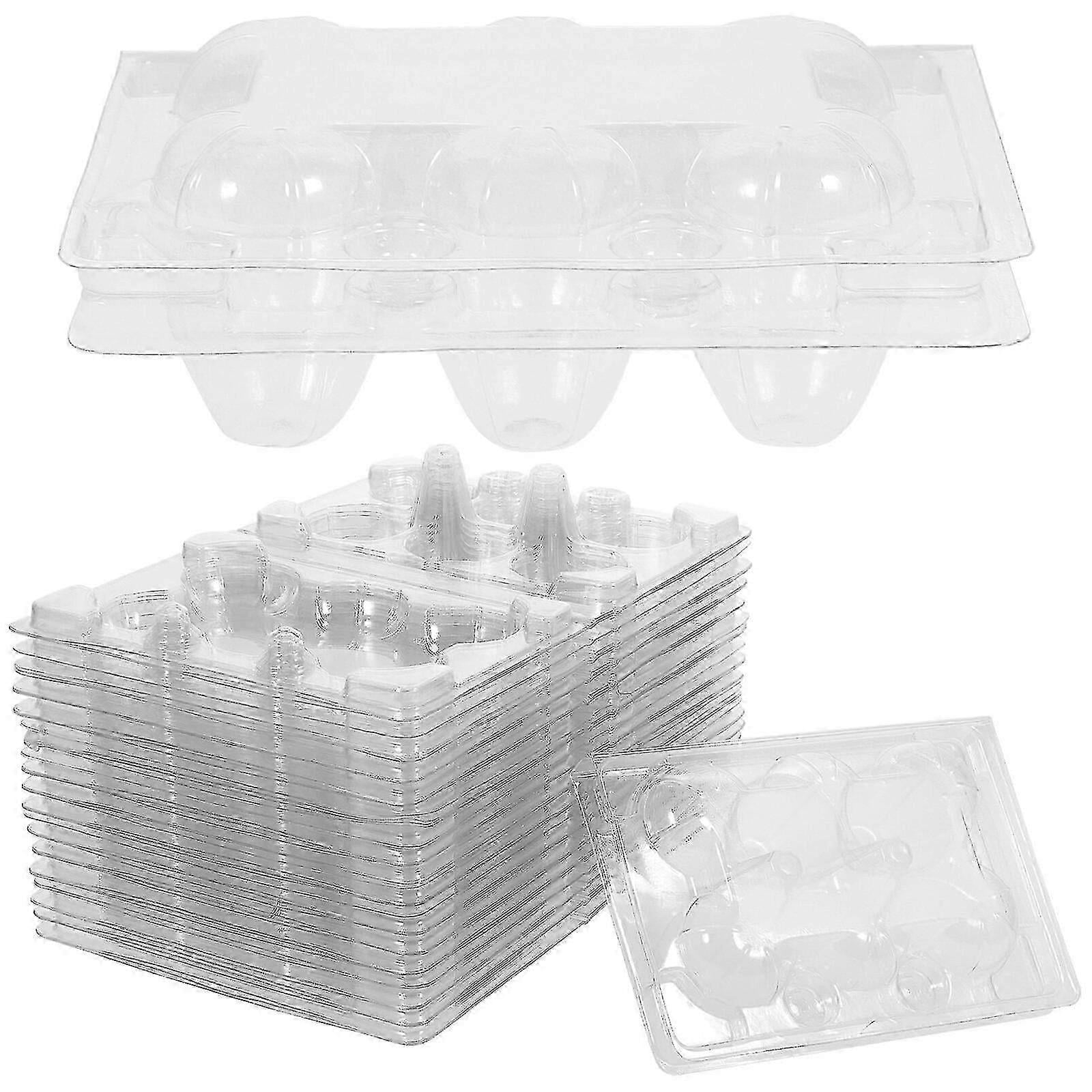 50pcs 6 Grids Quail Egg Tray Plastic Transparent Egg Dispenser Holder ...