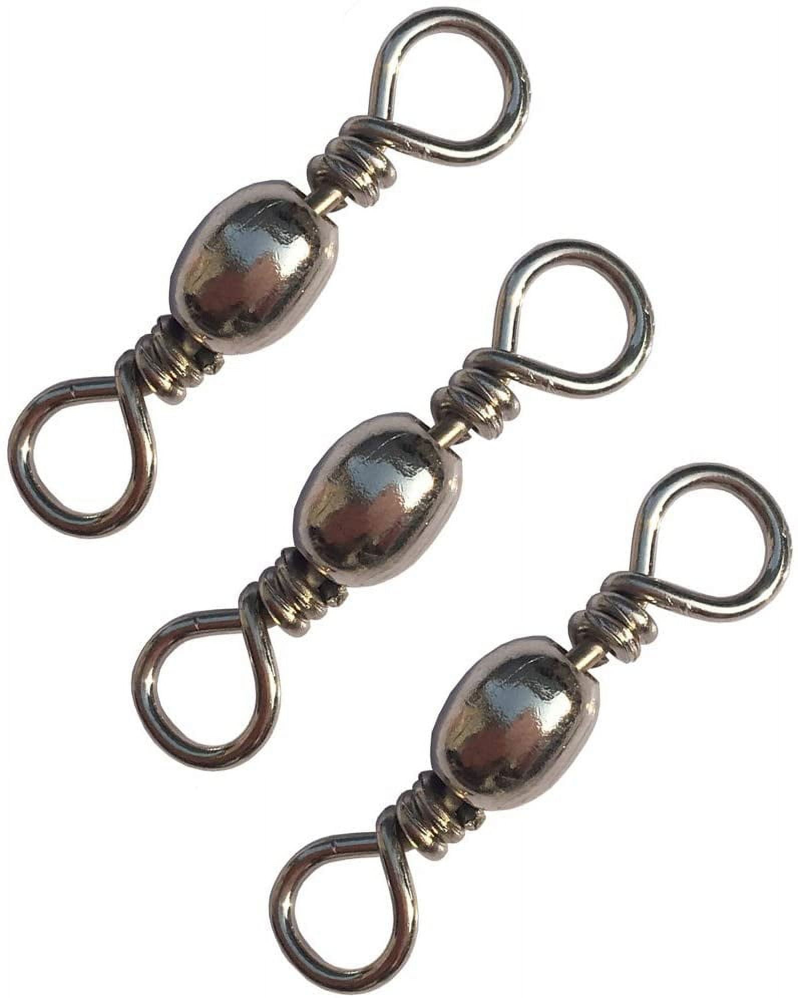 50pcs #6 Solid Fishing Swivel Snaps Hook Connector Barrel Bearing with ...