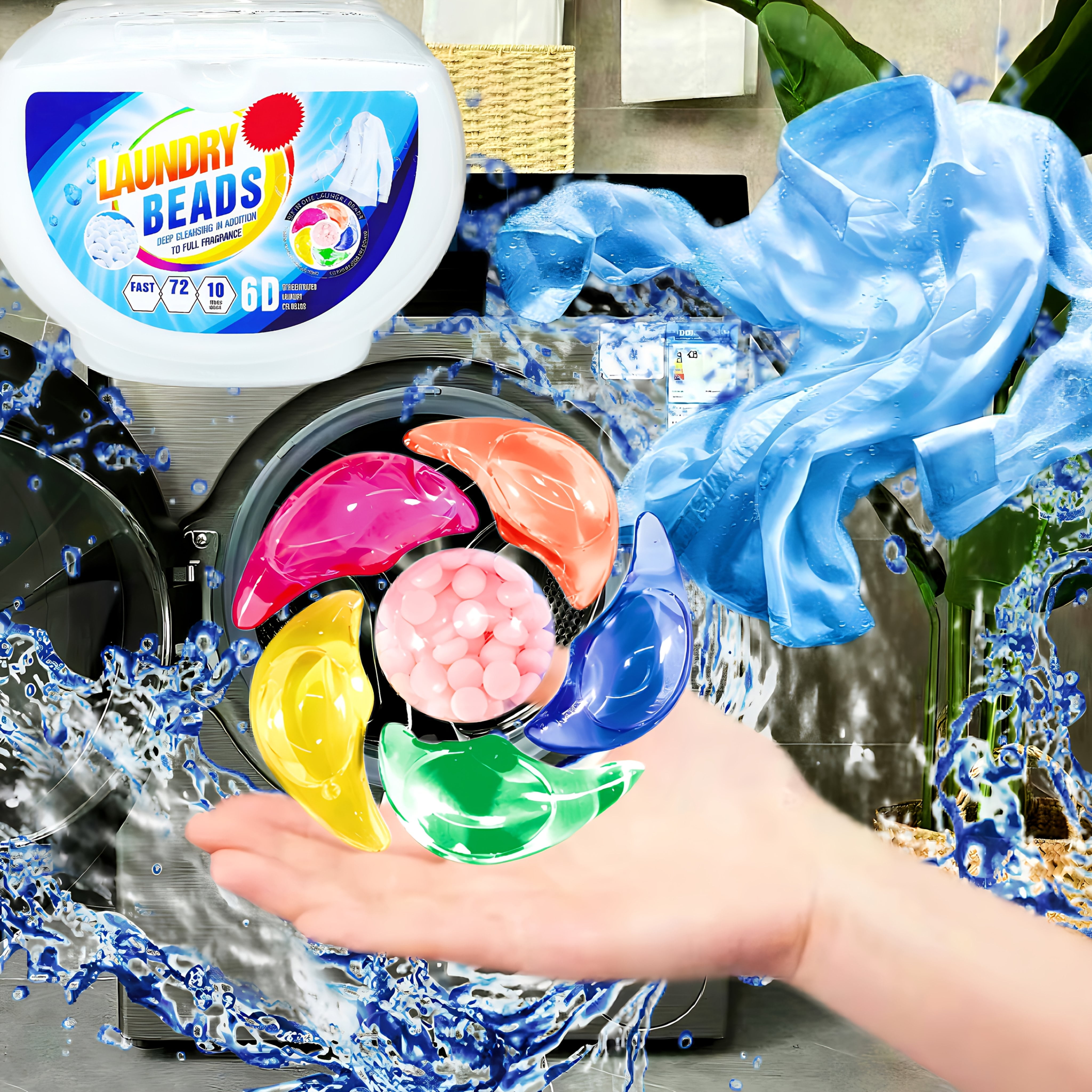 50pcs 6-in-1 Laundry Gel Beads - Newly Upgraded Formula & Packaging ...