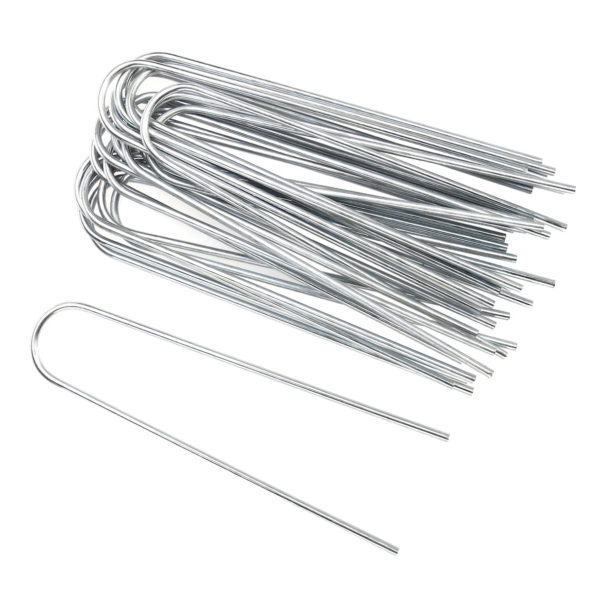 FESTFENDS Metal Peg Silver 50Pcs U Shaped 6 Inch - Walmart.com