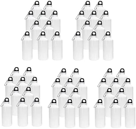 50pcs 600ml Aluminum Water Bottles Blank Coated Sublimation White Heat ...
