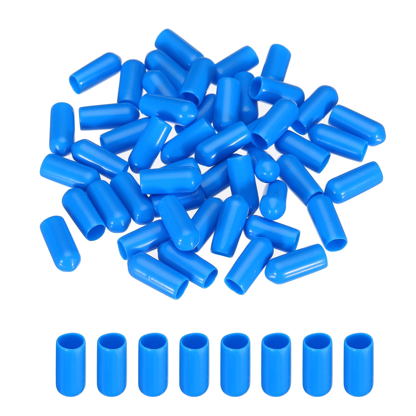 50pcs 6mm(1/4") Rubber End Caps Cover PVC Vinyl Screw Thread Protector ...