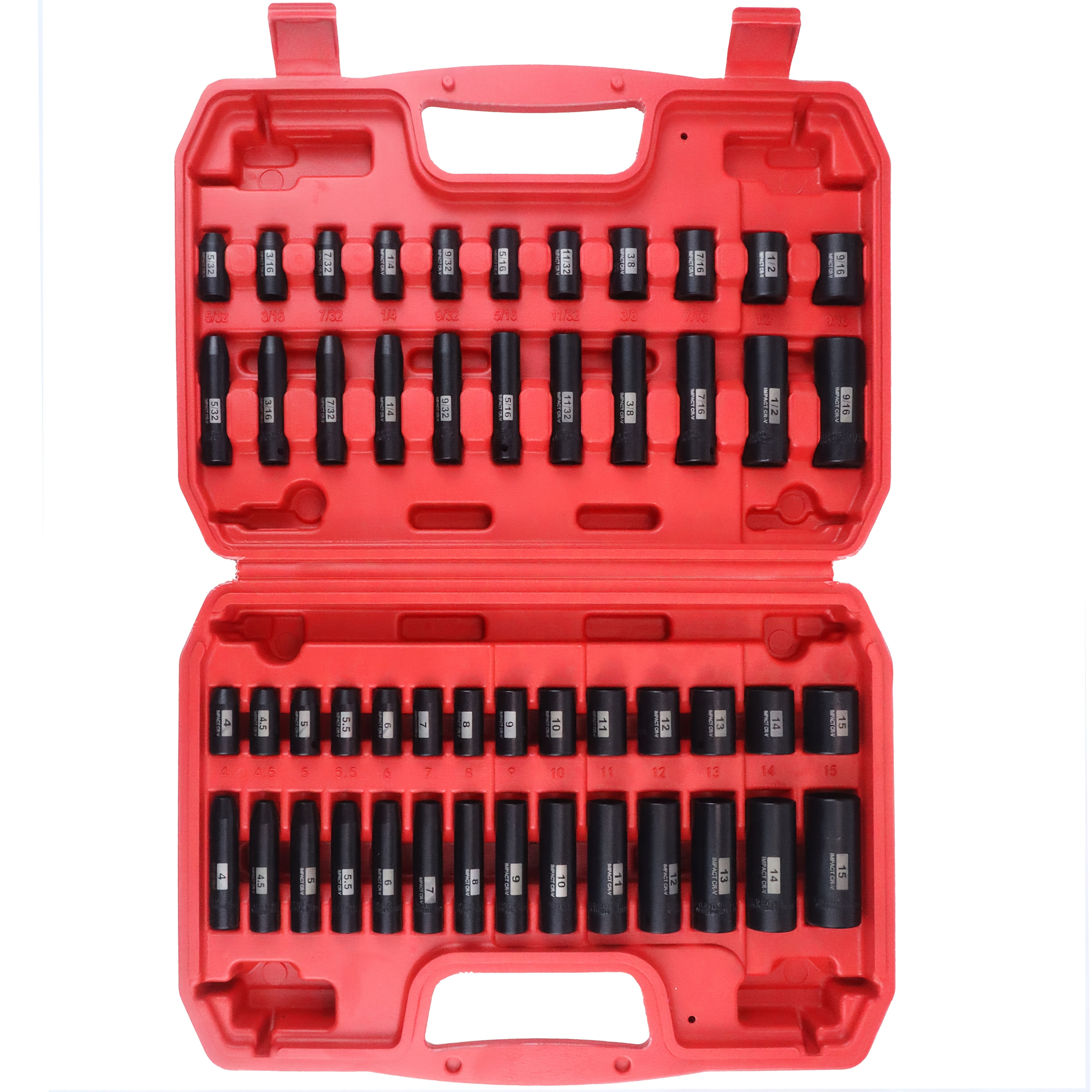 50pcs/76pcs 1/4" Inch Drive Socket Set | Shallow & Deep Sockets, SAE & Metric, Ratchet Handle ...