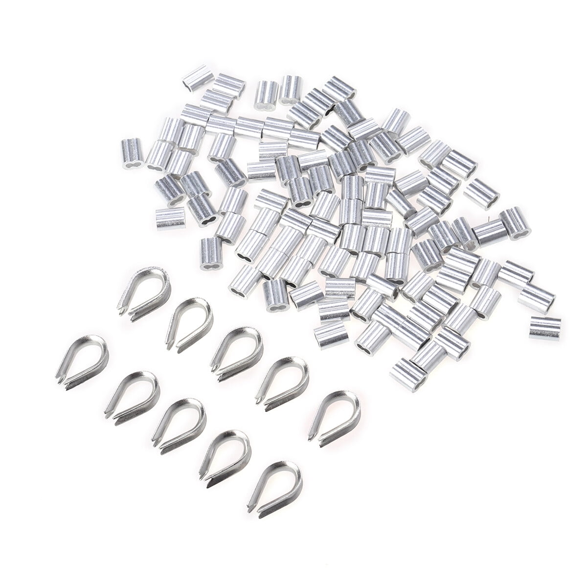 50pcs 8 Shaped Wire Rope Aluminum Sleeves Clip Fittings Cable Crimps ...