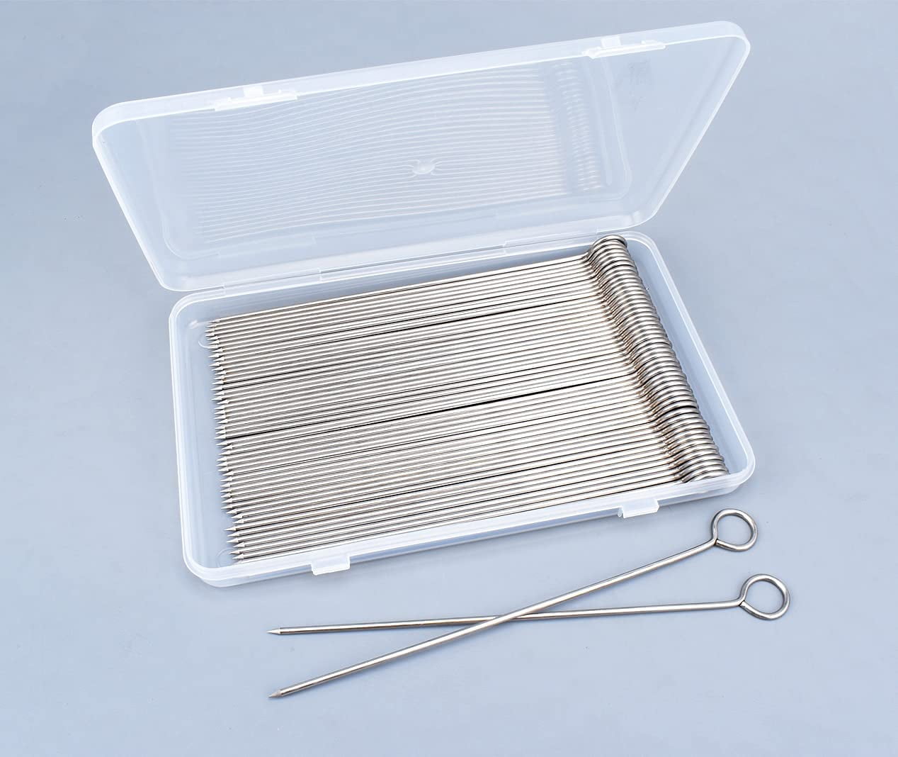 50pcs 8Inch Stainless Steel Skewers,Roast Goose Needle Barbecue,BBQ ...