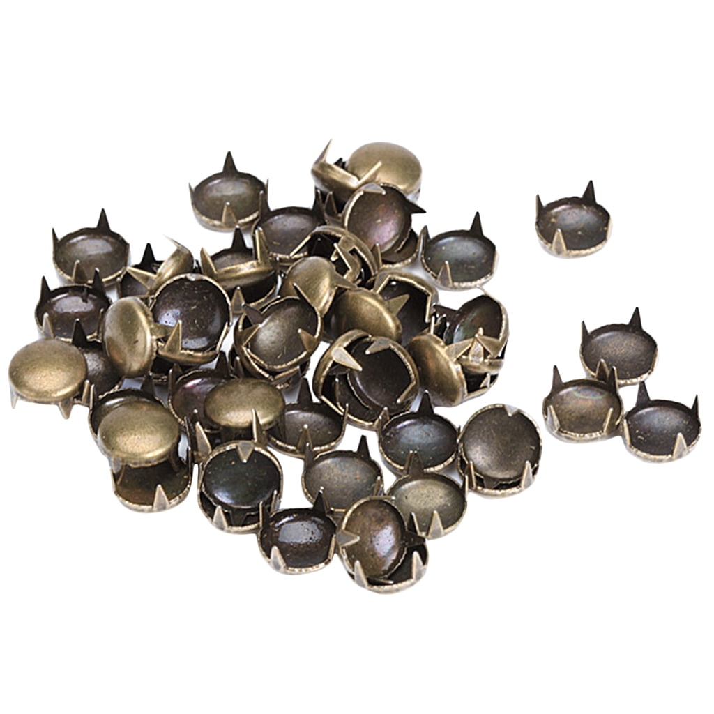 50pcs 9mm Brass Rivets ROUND STUDS SPOTS for Leather Craft - Walmart.com