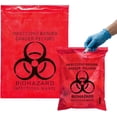 50pcs 9x13in/23x33cm Stick-On Biohazard Infectious Red Waste Bags ...