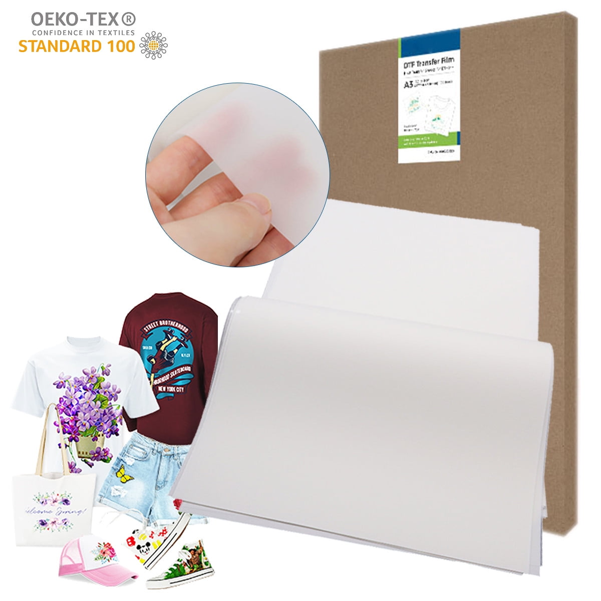 Qomolangma A3 DTF Transfer Film for All Fabrics (50 Sheets) - Walmart.com
