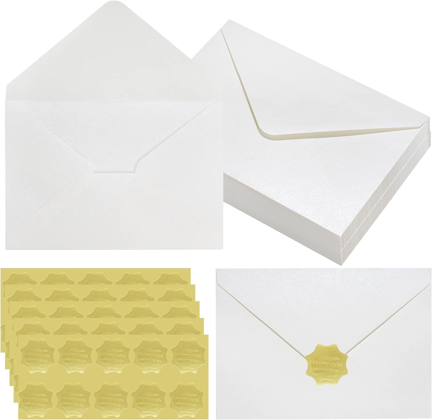 50pcs A7 Pearl Envelopes Wedding Envelopes, Perfect for 5 x 7 inch ...