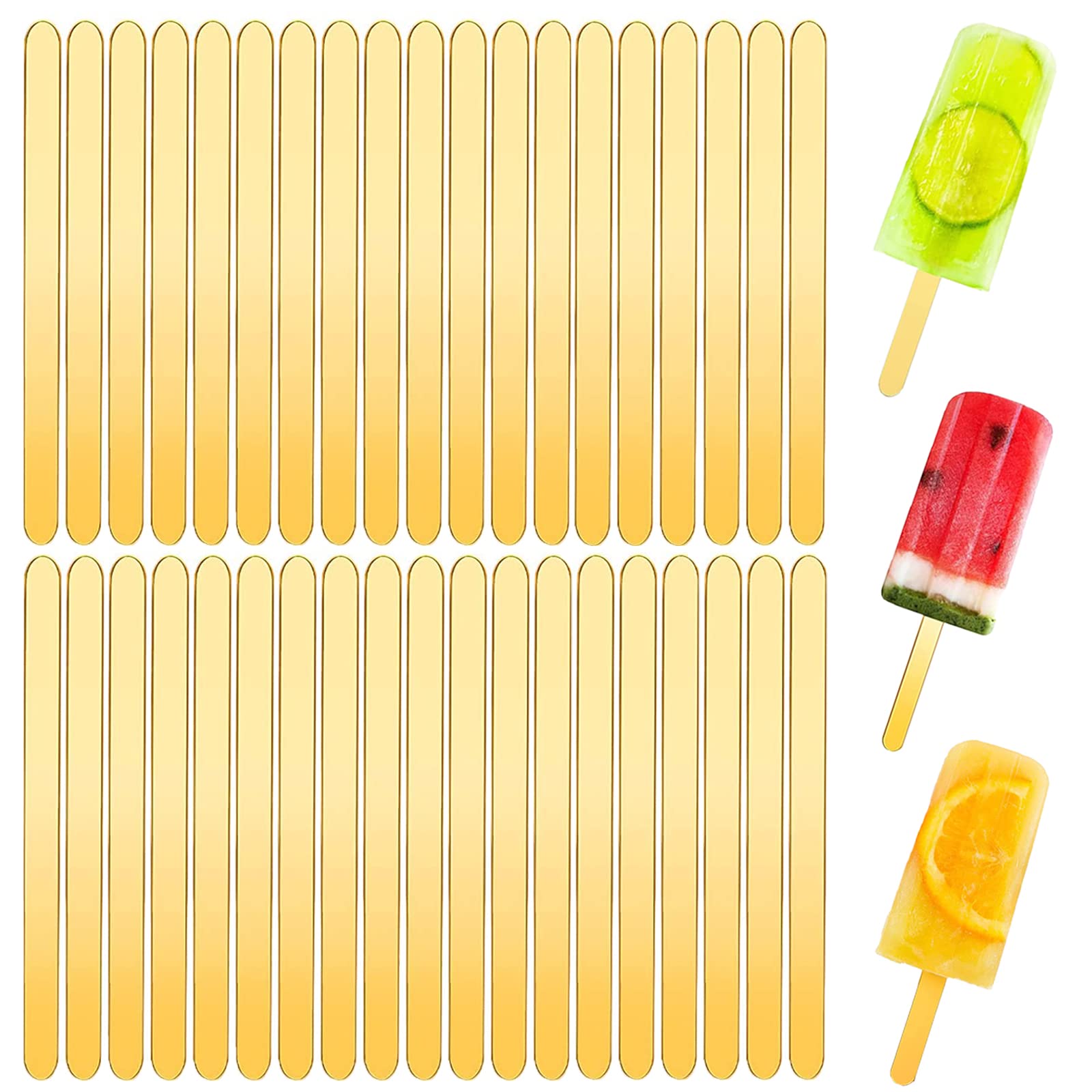 50pcs Acrylic Cakesicle JKF25 Sticks, Plastic Gold Sticks for ...