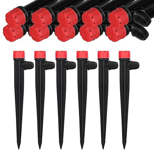 50pcs Adjustable Drip Irrigation Emitters for 1/4" Drip Irrigation ...