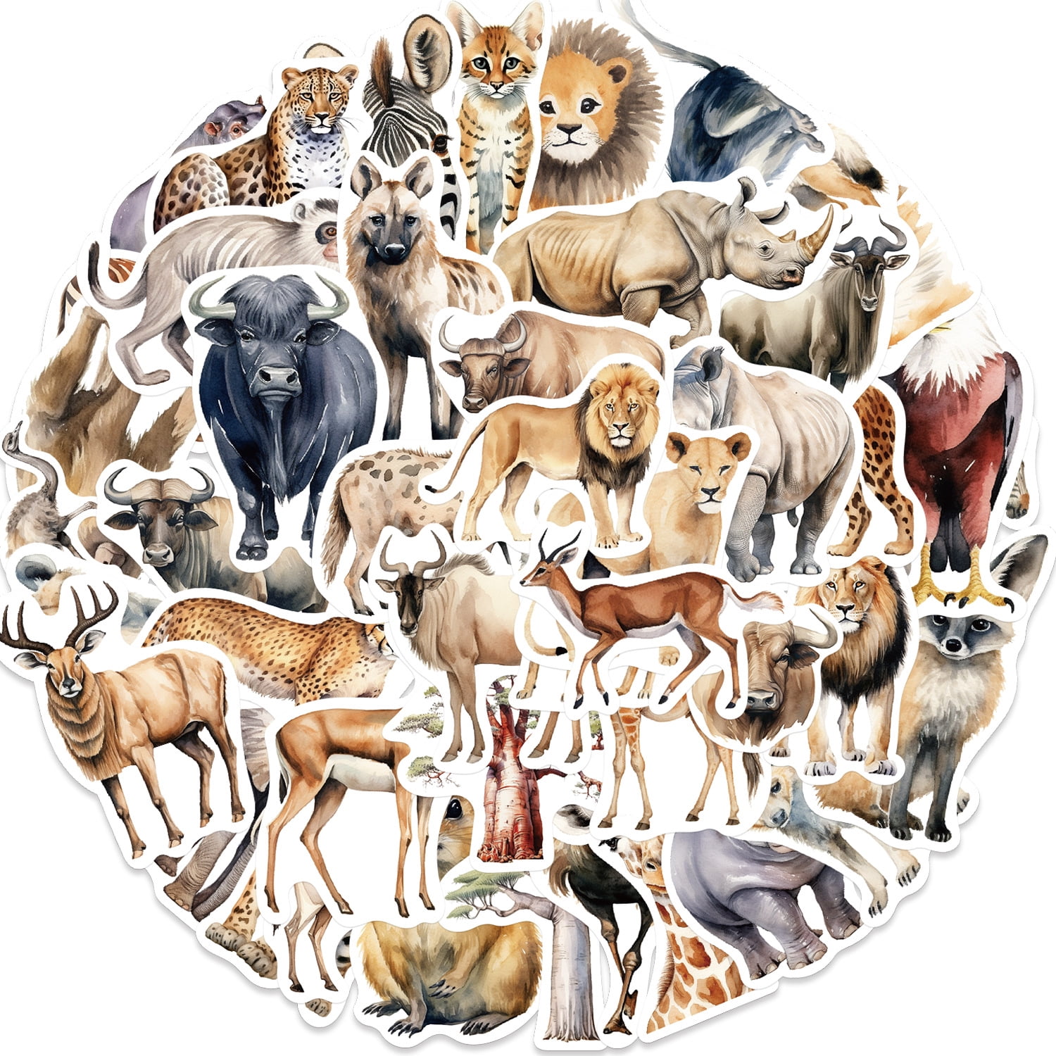 50pcs African Animals Cute Stickers for Water Bottle, Aesthetic Vsco ...