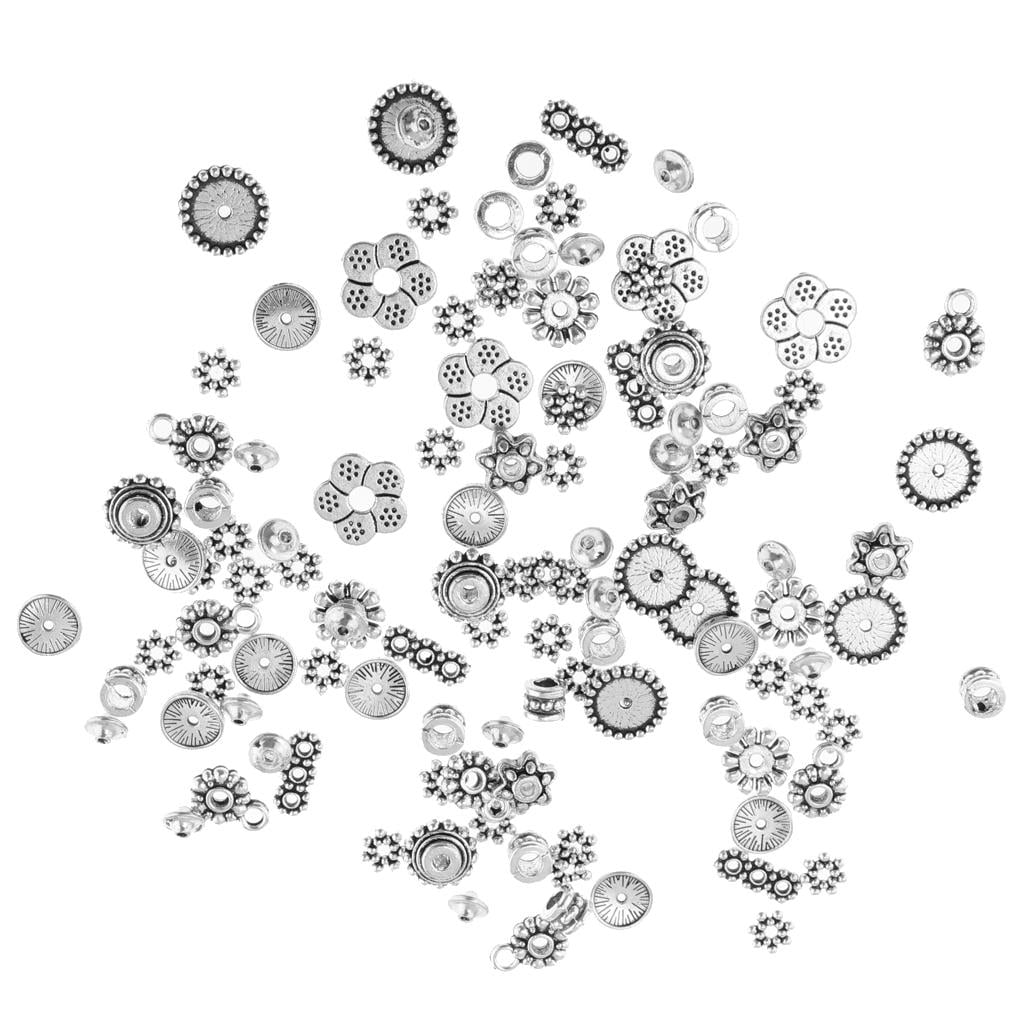 50pcs Alloy Antique Spacer Beads Mixed Metal Loose Spacers Charms for ...
