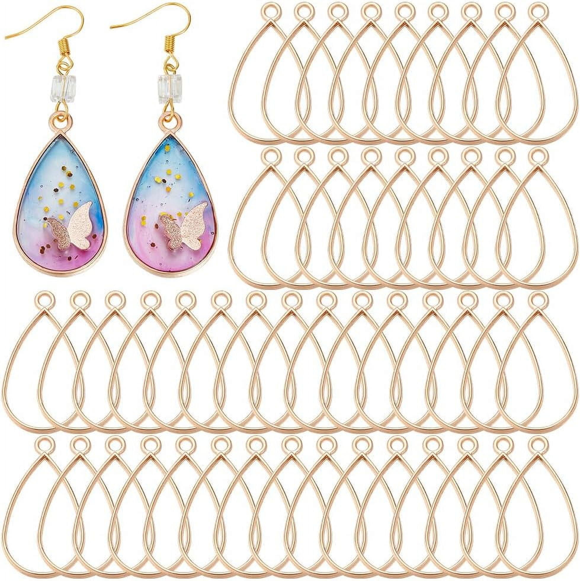 50pcs Alloy Open Back Bezel Pendants for DIY UV Resin Epoxy Resin ...