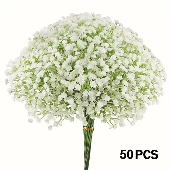 50pcs Artificial Baby's Breath Flowers Real Touch Gypsophila Suitable ...