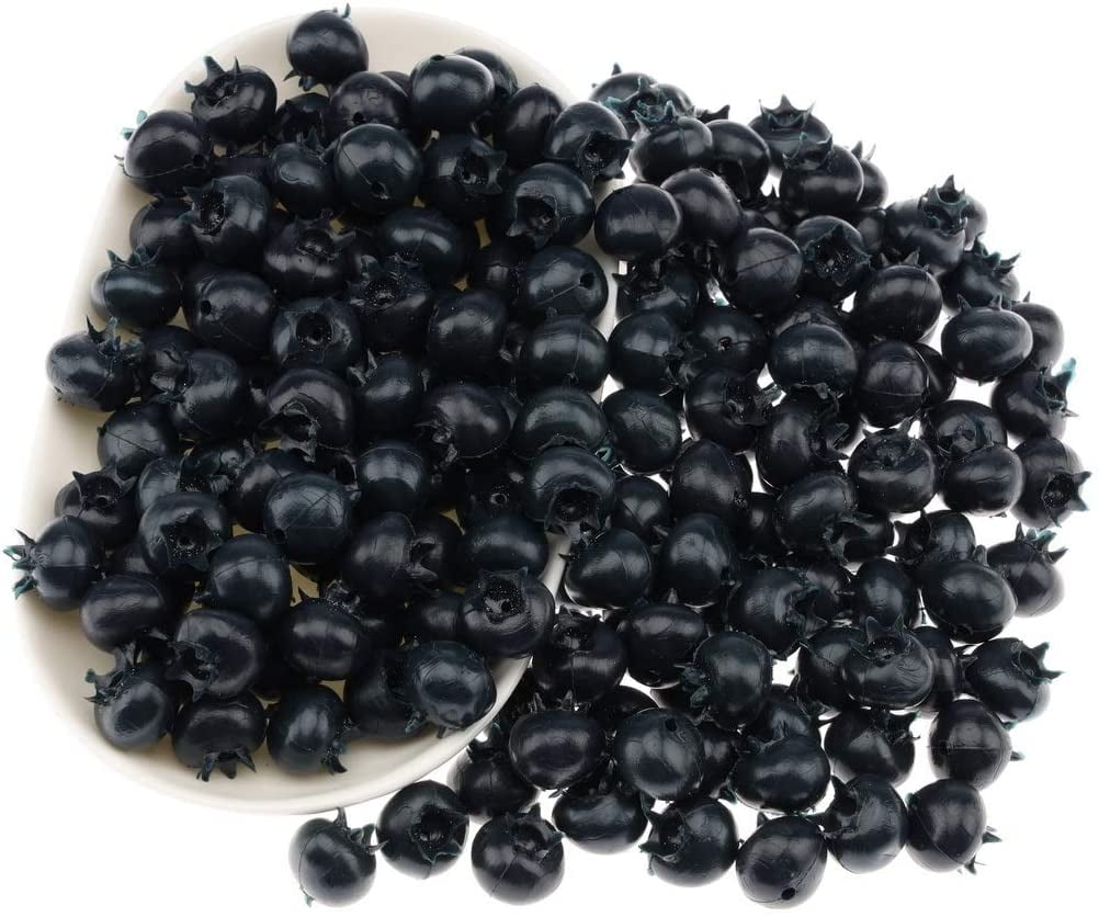 50pcs Artificial Blueberry DIY Craft Fake Fruit Blueberries Home House ...