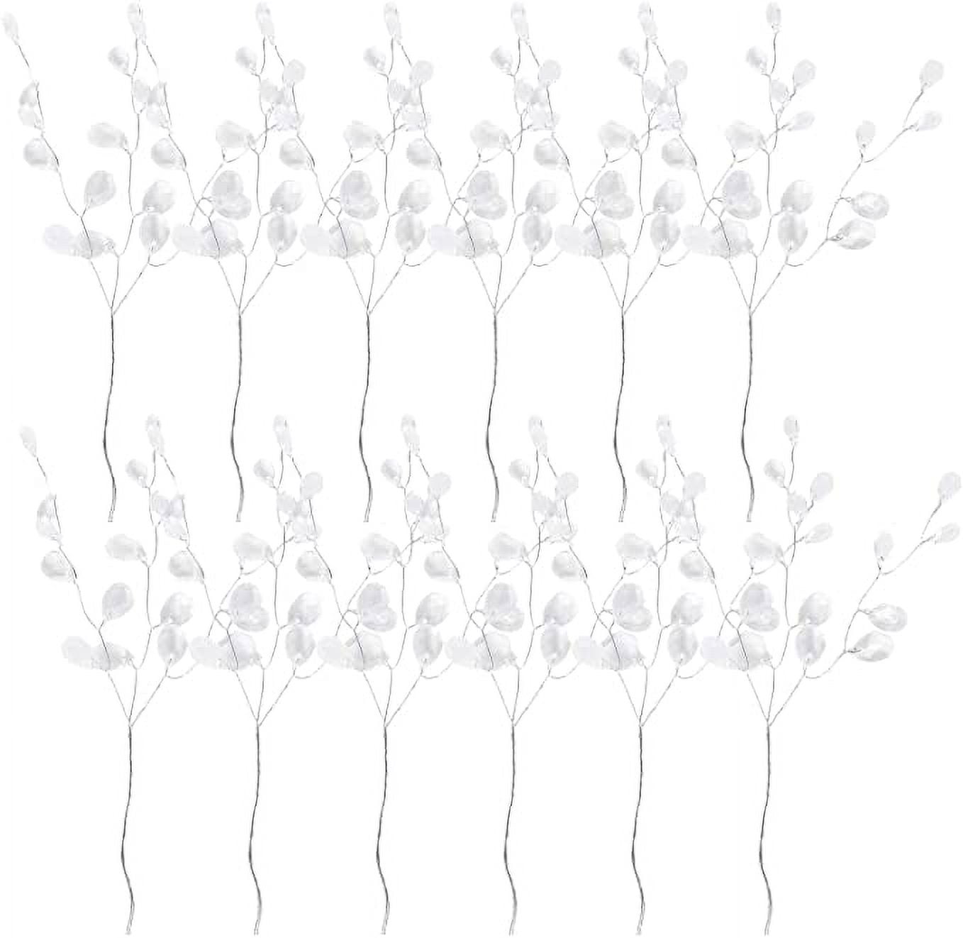 50pcs Artificial Flower DIY With Crystal Acrylic Bead Fake Decoration ...