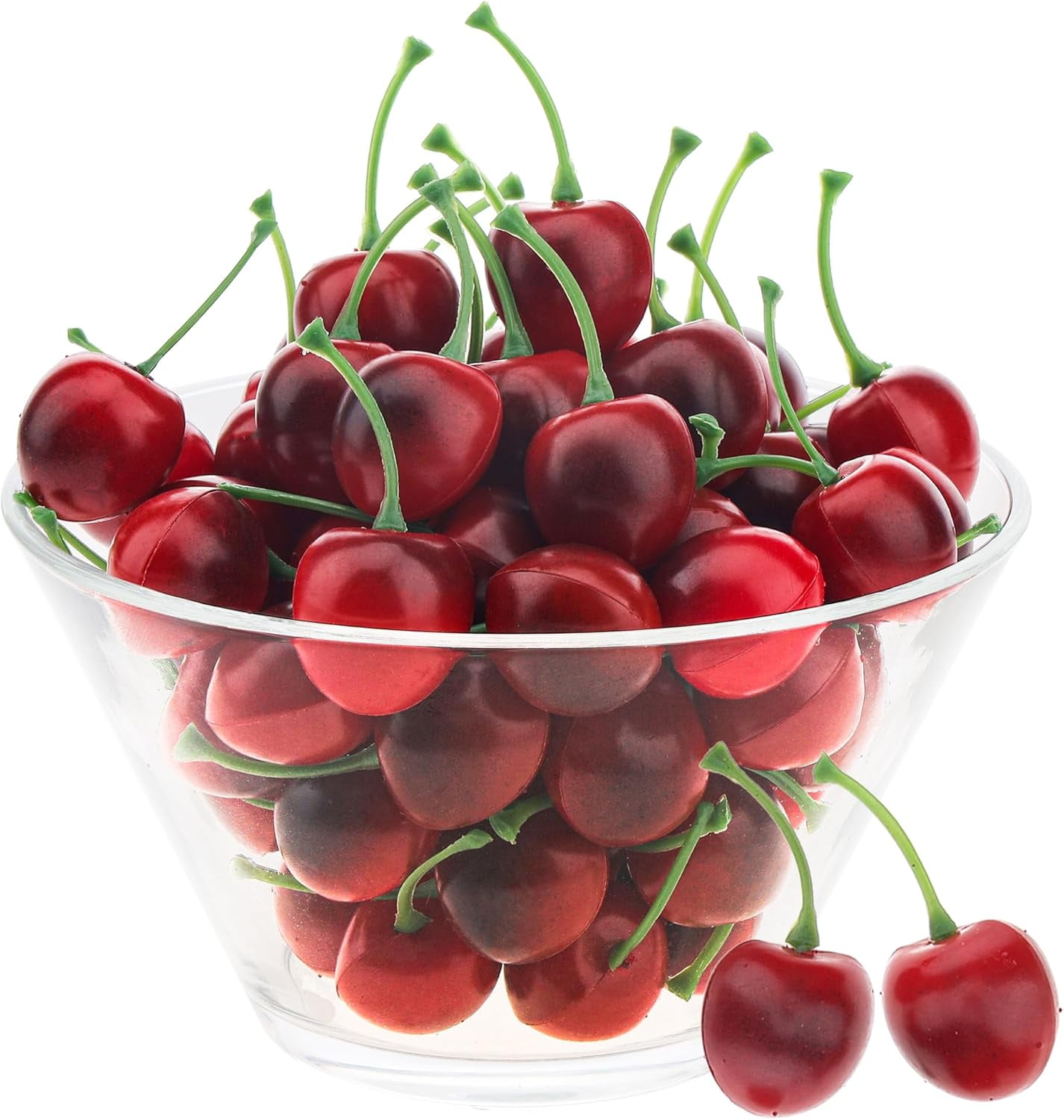 50pcs Artificial Lifelike Red Black Cherry Decoration Fake Chrries ...