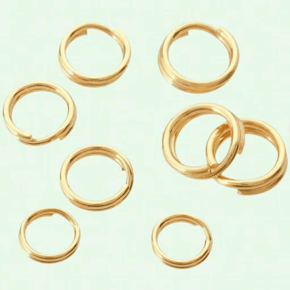 50pcs Authentic Gold Plated Sterling Silver 5mm Split Jump Ring Round ...
