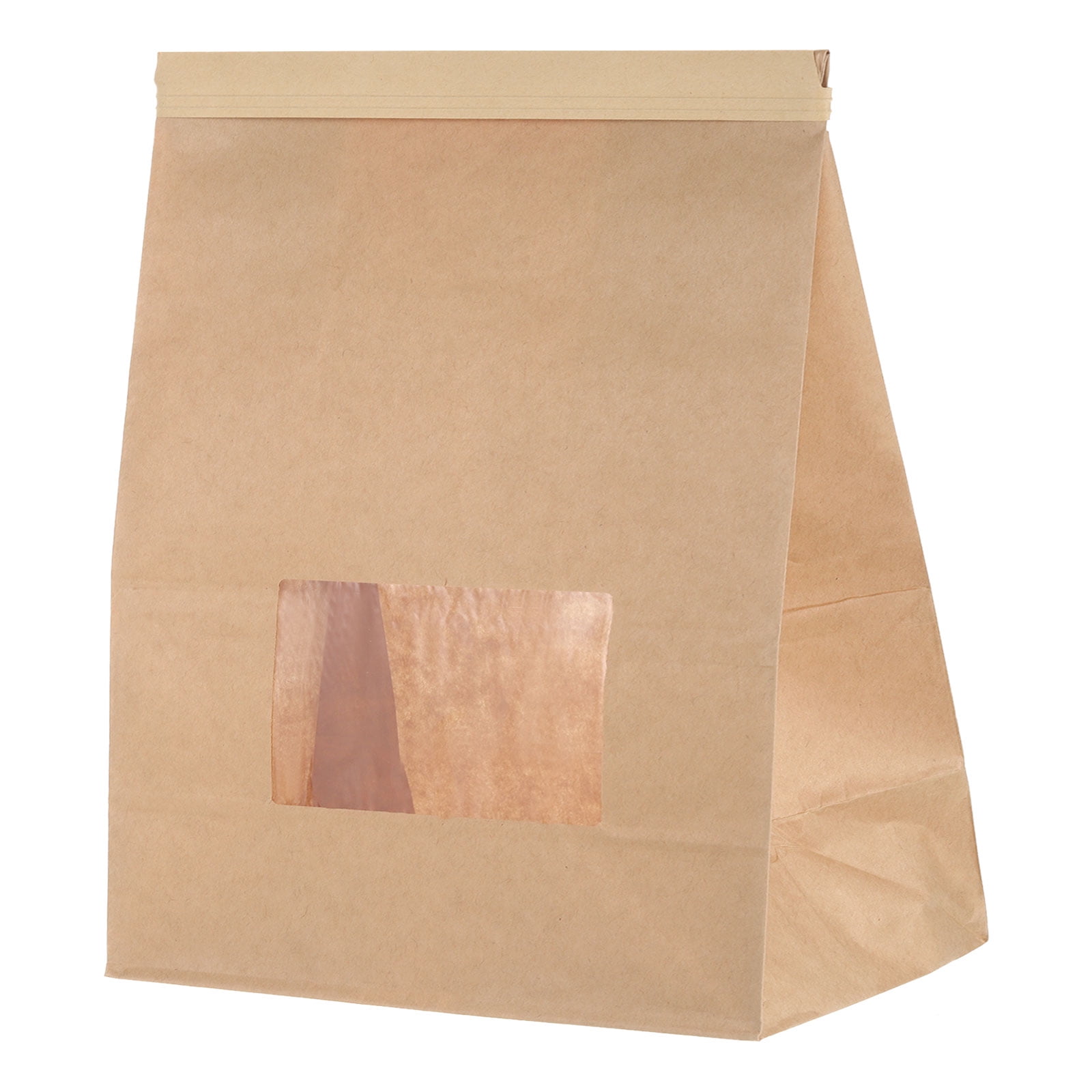 50pcs Bakery Bags with Window, Tin Tie Tab Lock Bags, Kraft Paper Bags ...