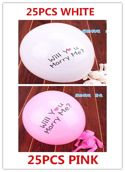 50pcs Balloons Red White Love Round Heart Wedding balloon Birthday ...