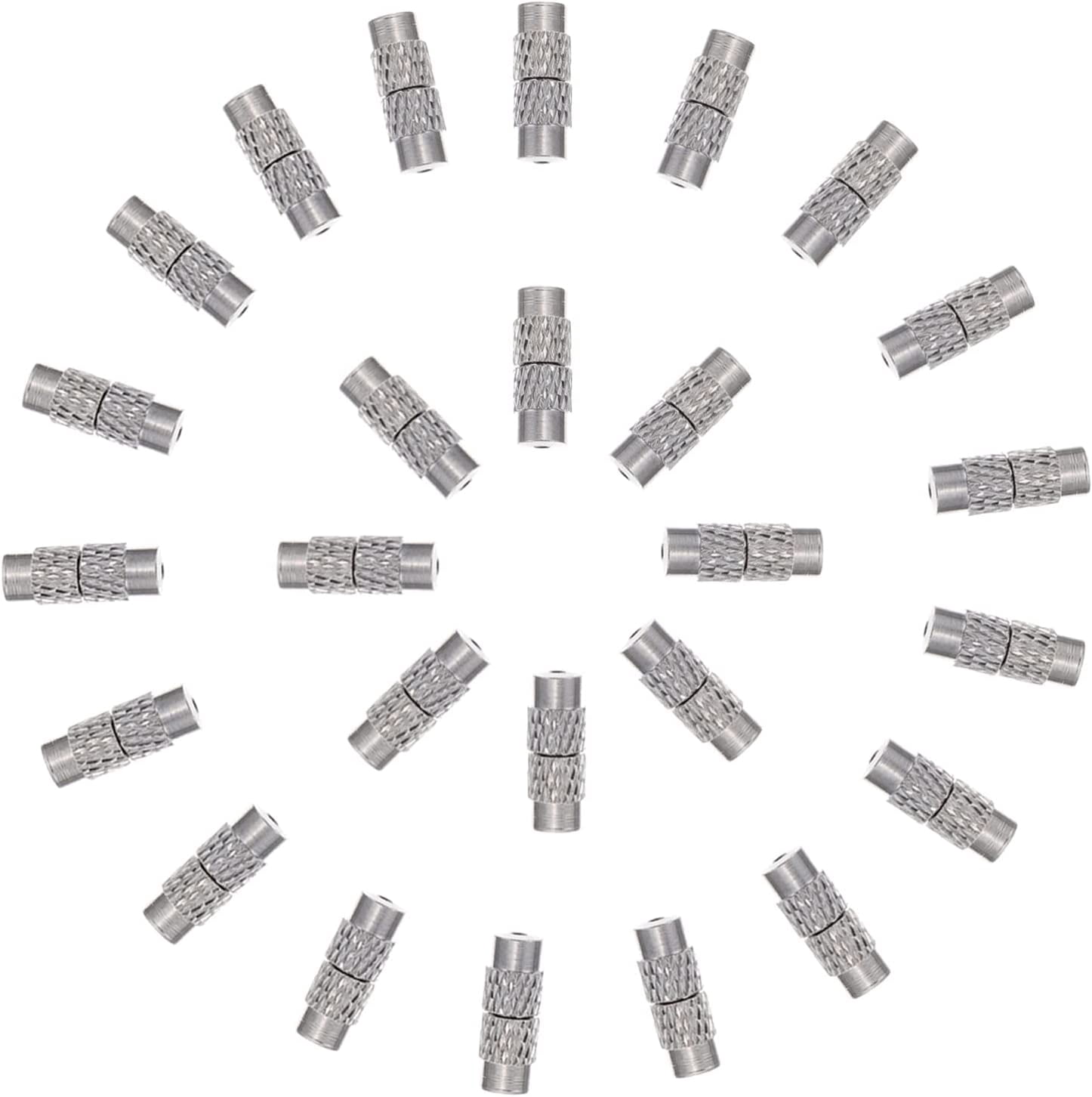 50pcs Barrel Screw Clasp Platinum Plated Column Jewelry End Tip Caps ...
