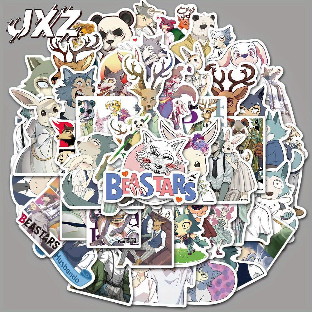 50pcs Beastars Anime Sticker Pack - Cute, Funny & Cool Cartoon Decals ...