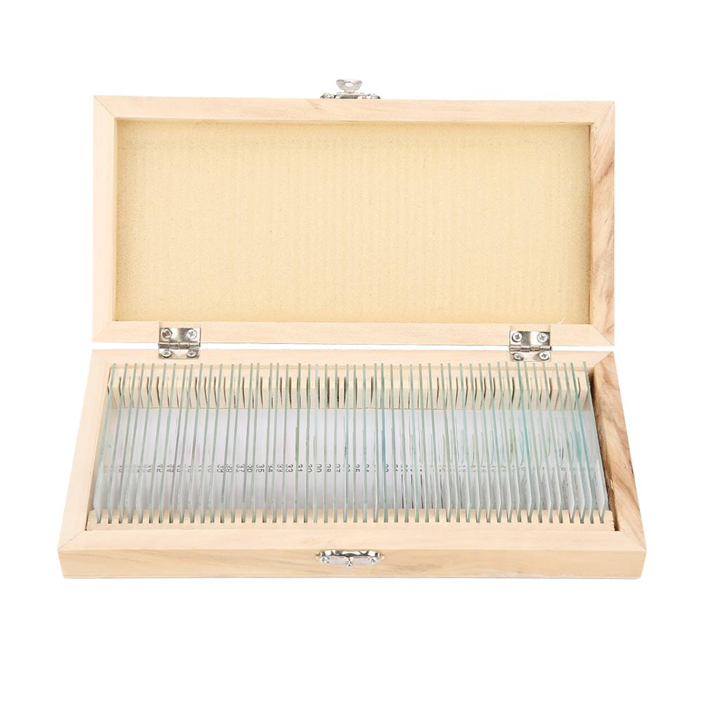 50pcs Biology Glass Prepared Microscope Slides Lab Specimens With Wood ...