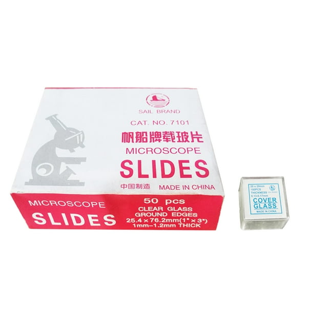50pcs Blank Microscope Slides and 100pcs Pre Cleaned Microscope Cover ...