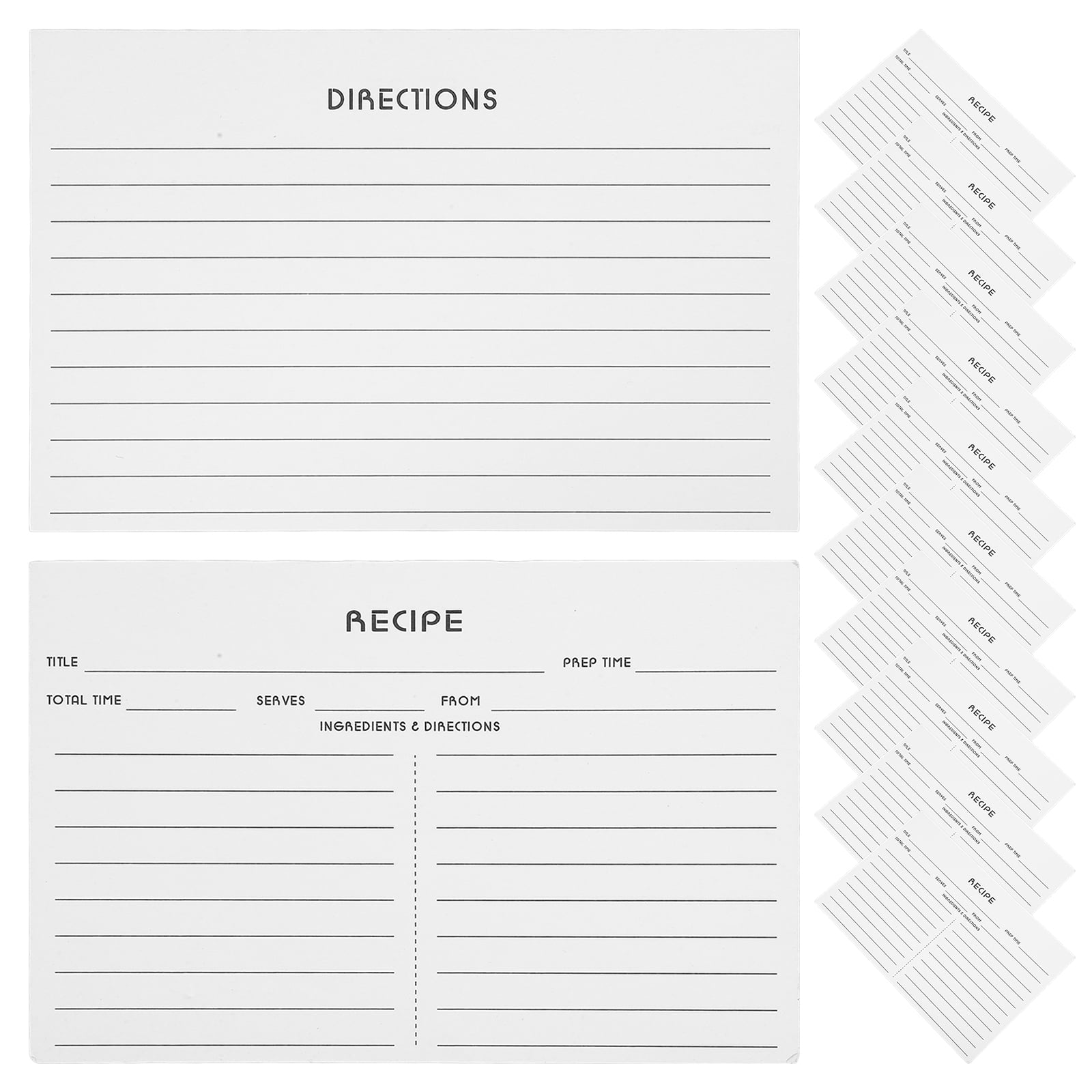 50pcs Blank Recipe Cards Food Note Cards Household Recipe Sheets For ...