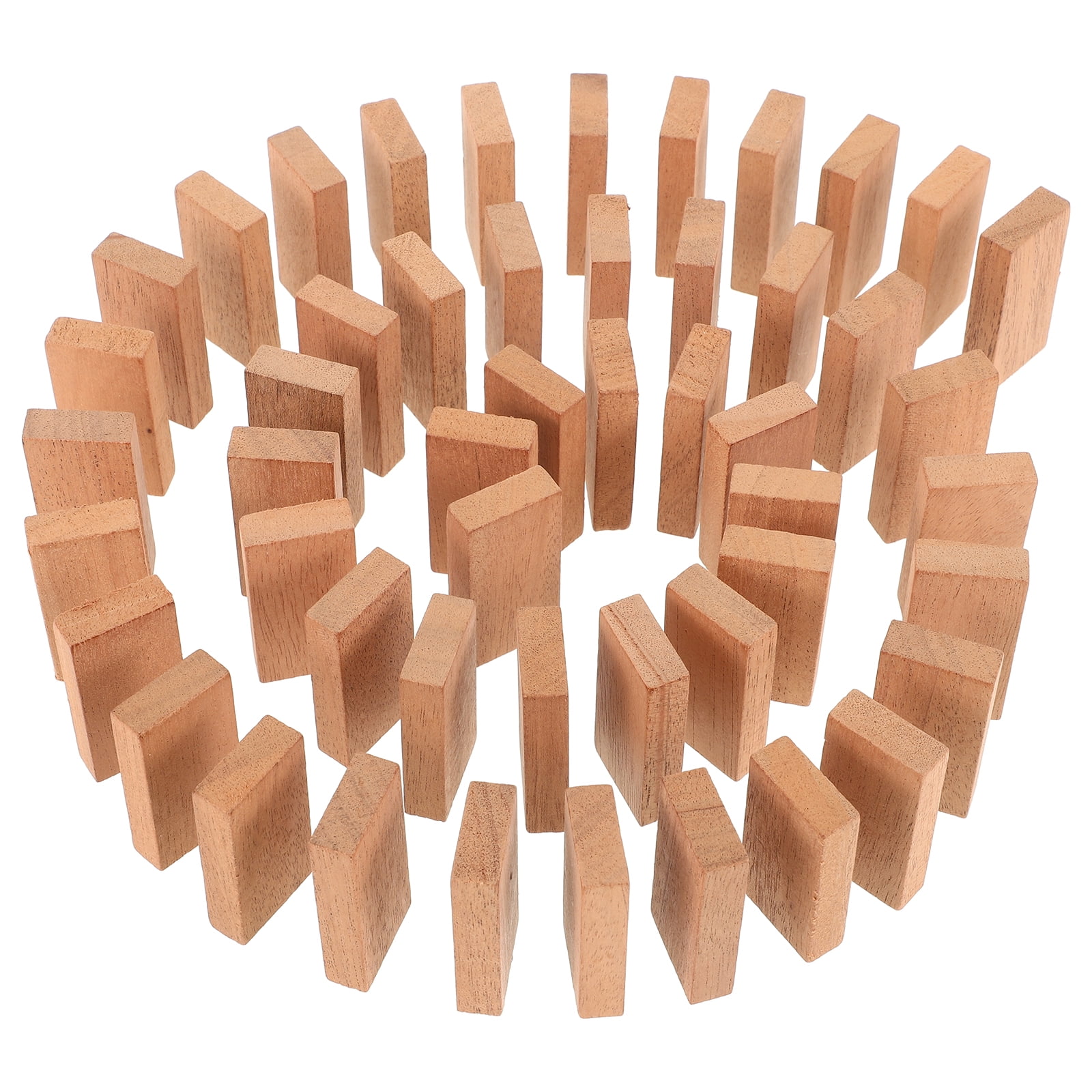 50pcs Blank Wooden Dominoes Classic Replacement Tiles for Building and ...