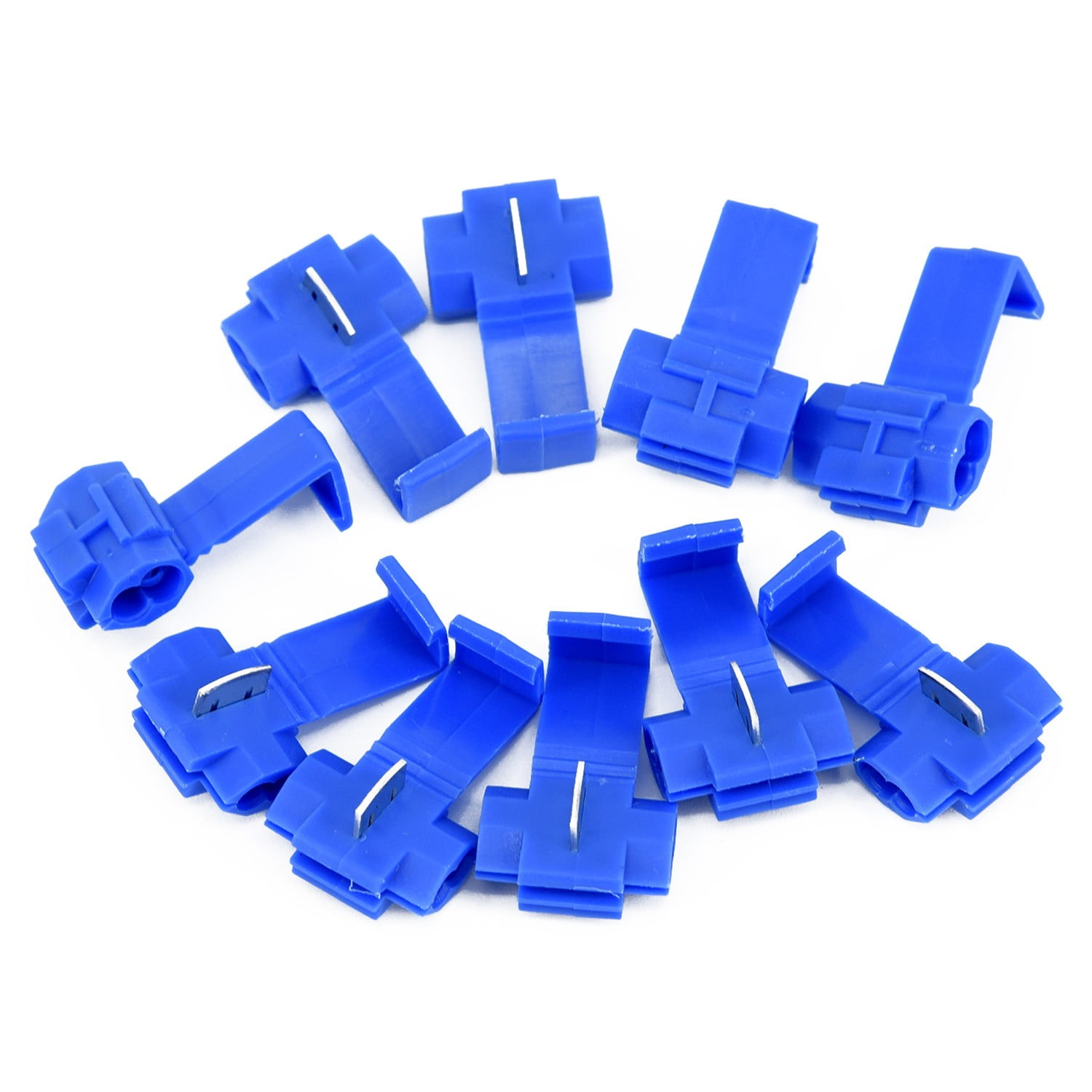 50Pcs Blue Electrical Lock Wire Connectors Quick Splice Terminals Crimp ...