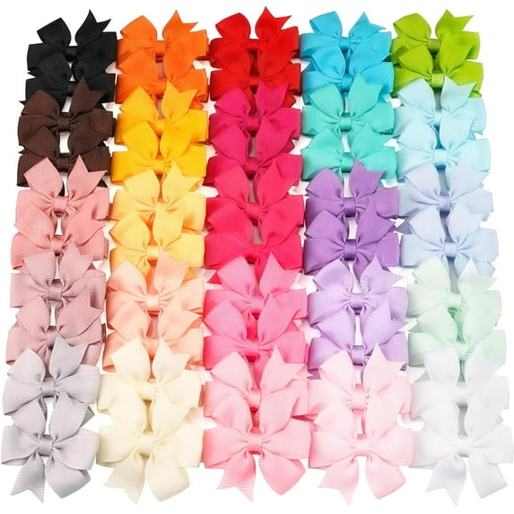50pcs Boutique Grosgrain Ribbon Pinwheel Hair Bows for Baby Girls ...