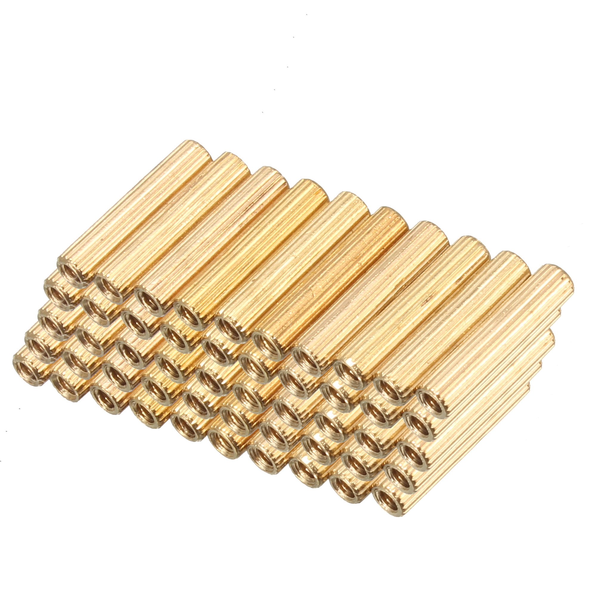 50pcs Brass Round Straight Female Thread Standoff Spacer M2x3x14mm ...