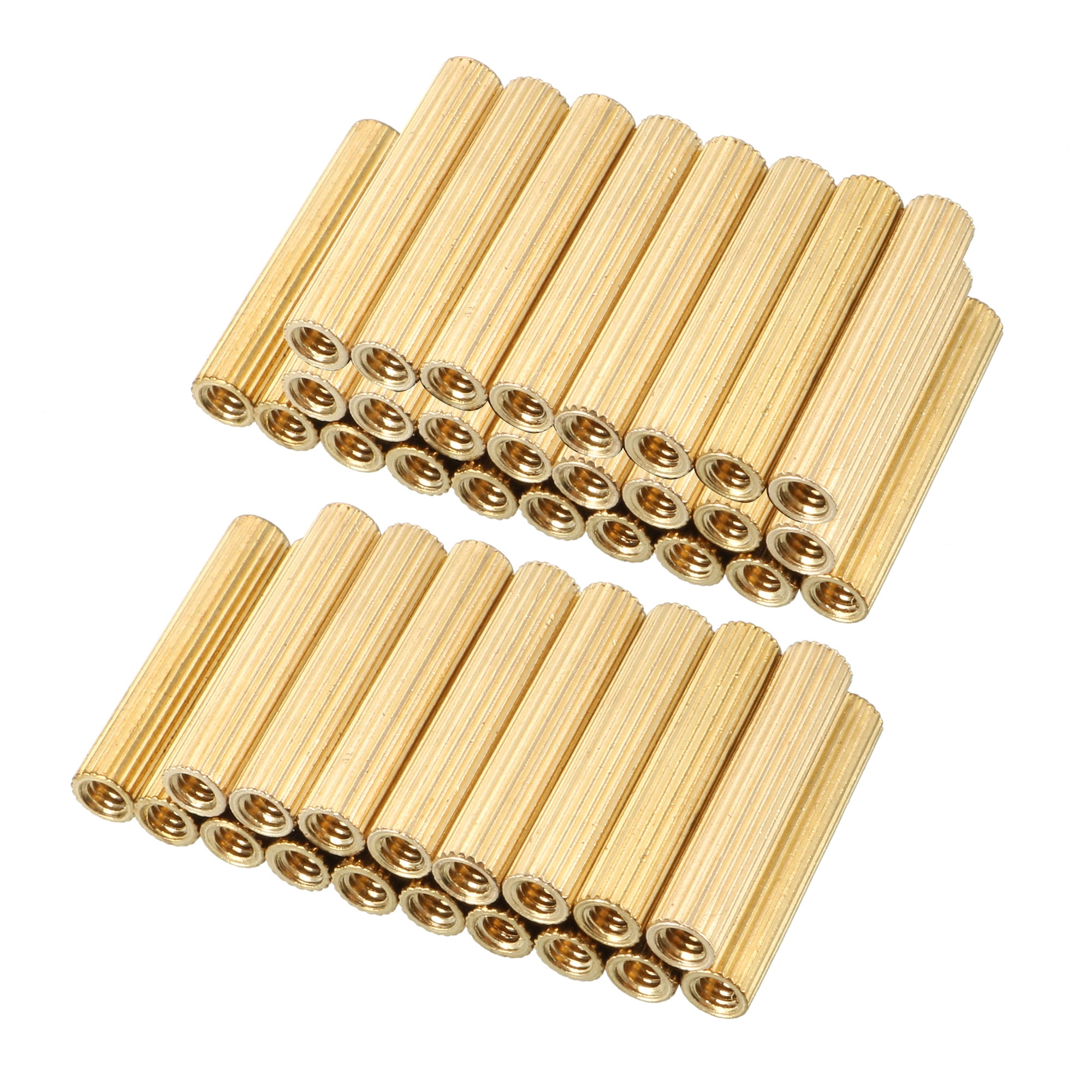50pcs Brass Round Straight Female Thread Standoff Spacer M2x3x15mm ...