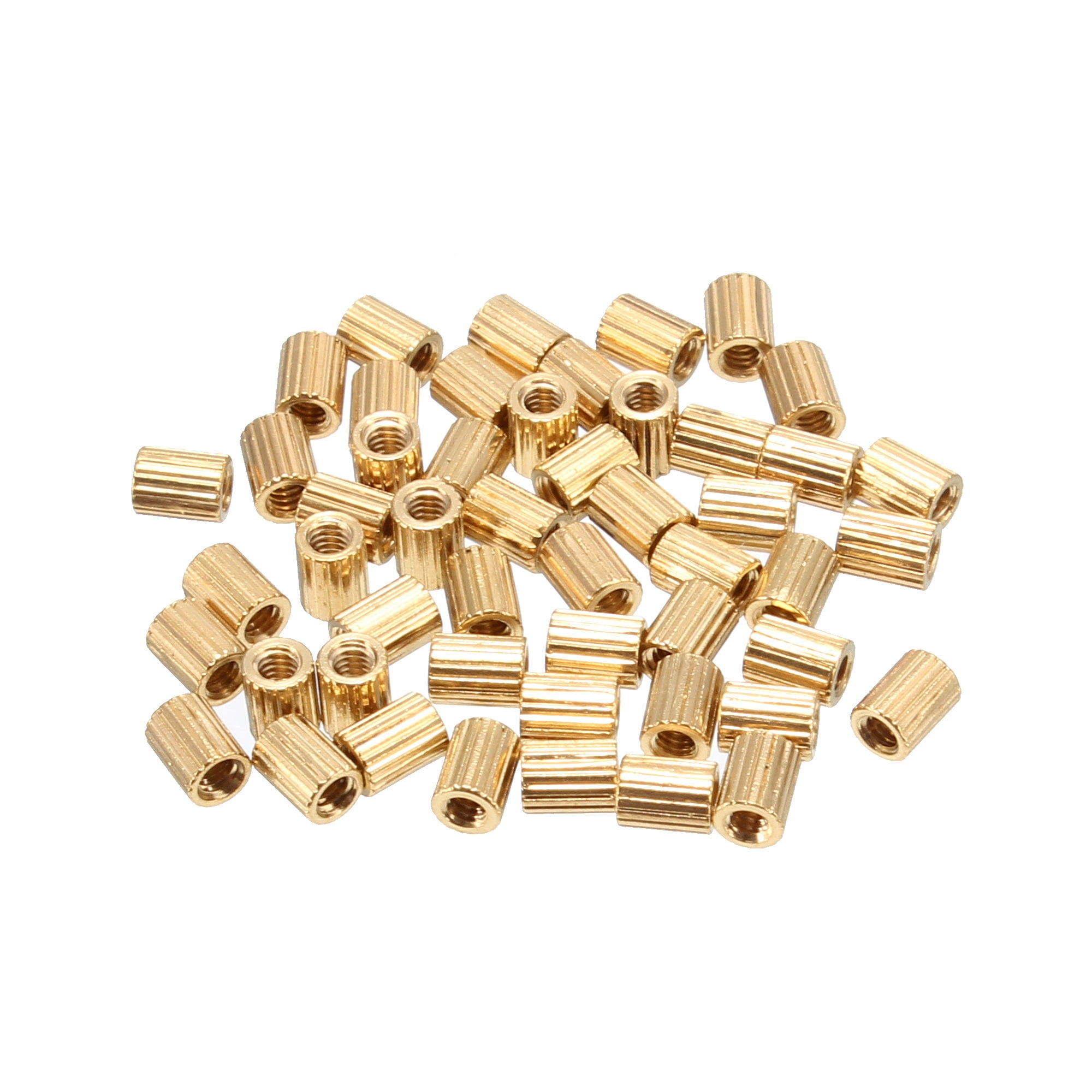 50pcs Brass Round Straight Female Thread Standoff Spacer M2x3x4mm ...