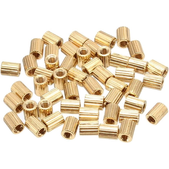 50pcs Brass Round Straight PCB Pillar Female Thread Standoff Spacer ...