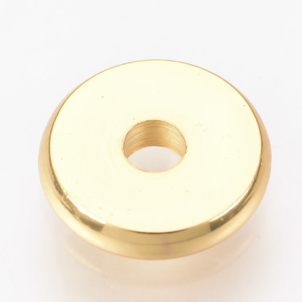 50pcs Brass Spacer Beads Disc Real 18K Gold Plated 4x1.6mm Hole: 1.5mm ...