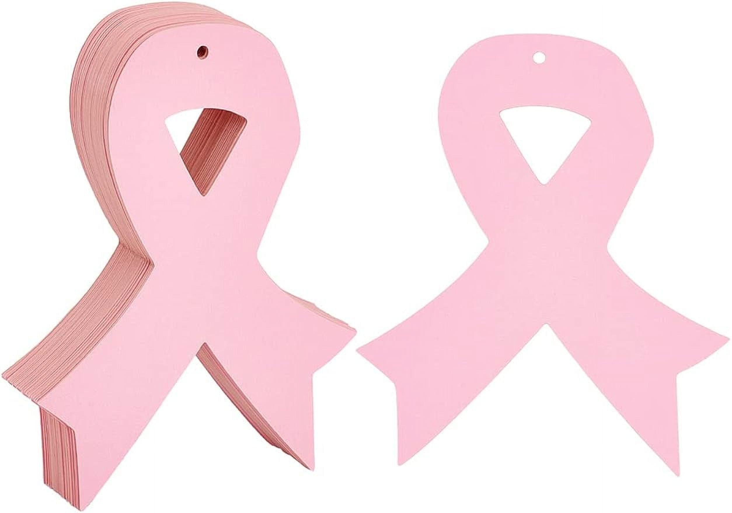 50pcs Breast Cancer Awareness Paper Ribbons 6 x 4.8 Inch Large Pink ...