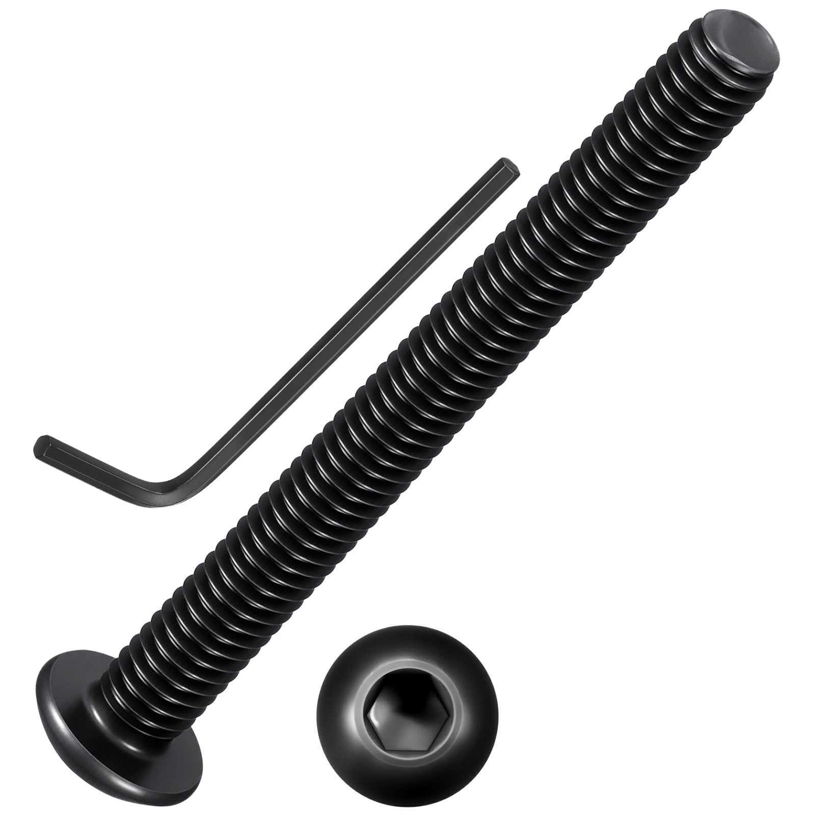 50pcs Button Head Socket Cap Screws - [M4-0.7x45mm] Zinc-Nickel Coated Good for Automotive ...