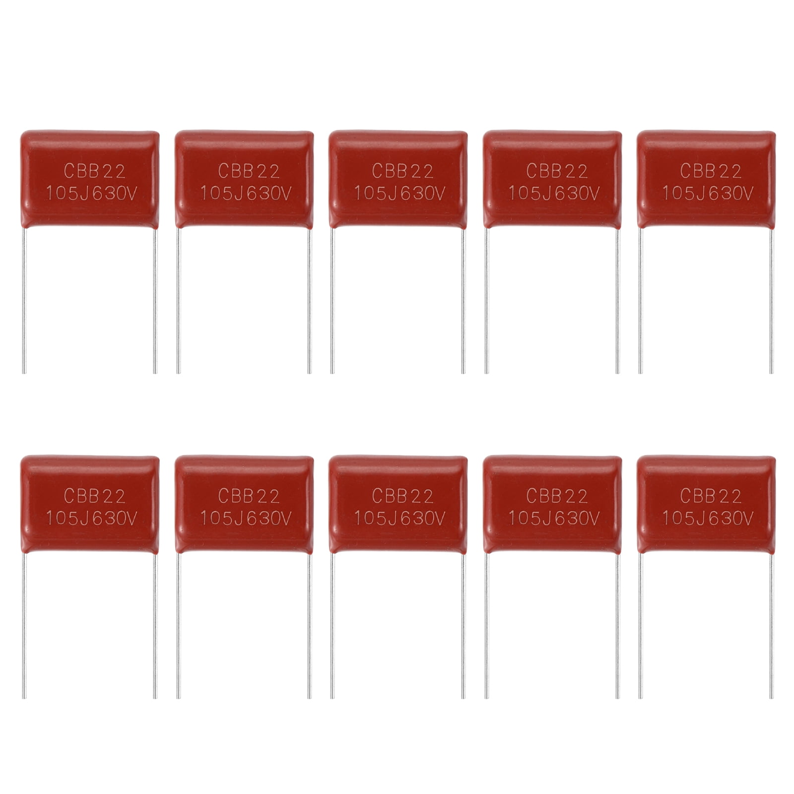 50pcs CBB22 Capacitor 630V 105J 1UF Metallized Polypropylene Film ...