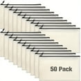 50pcs Canvas Zipper Bags Multifunctional Blank DIY Craft Pouches Pencil ...