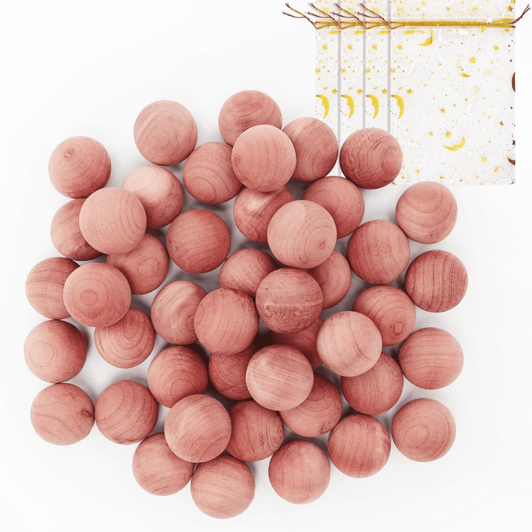 50pcs Cedar Balls for Closets and Drawers, Red Cedar Balls for Clothes ...
