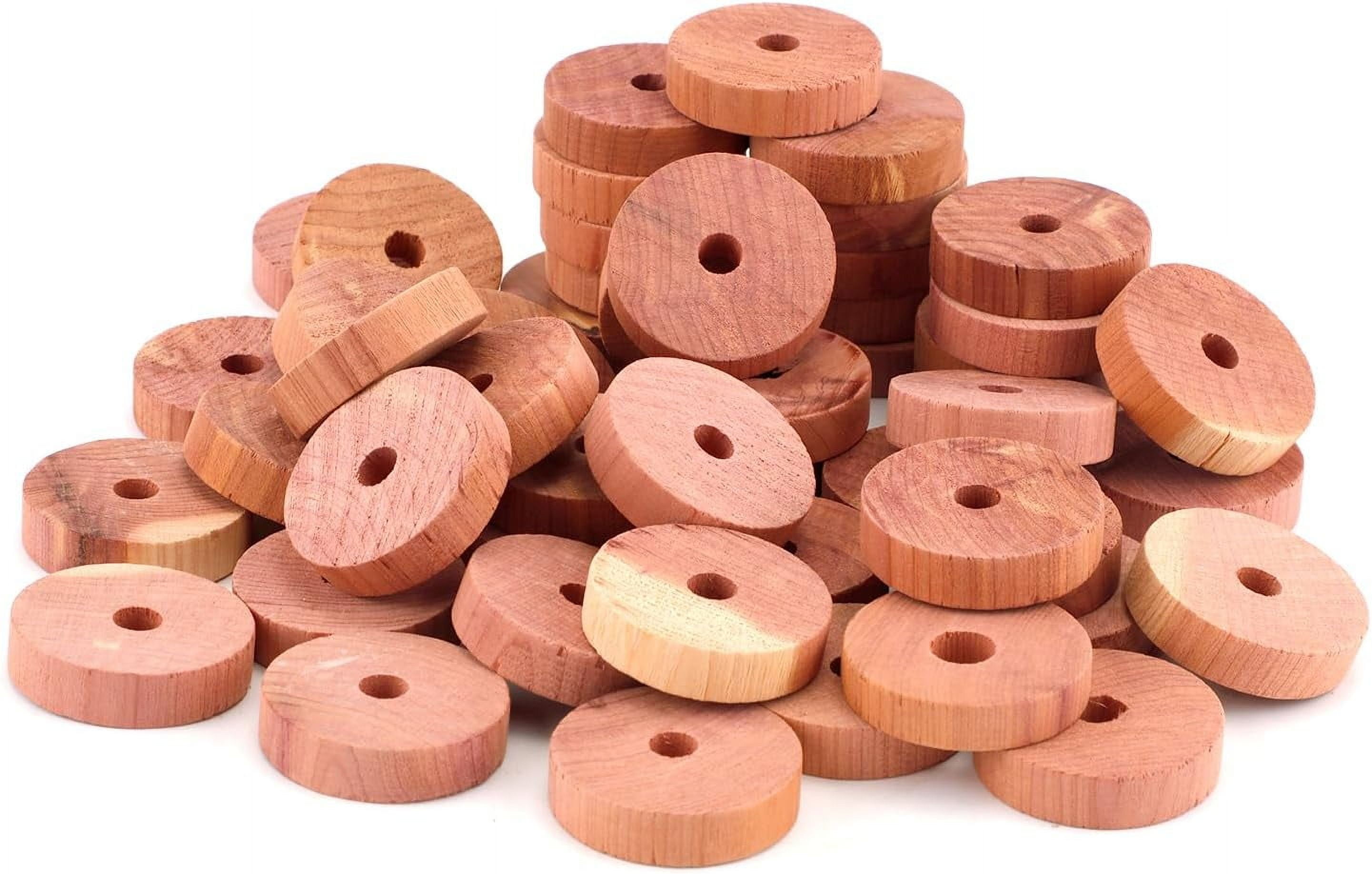 50pcs Cedar Rings, Wooden Cedar Chips Cedar Wood Cedar Blocks Redolent ...
