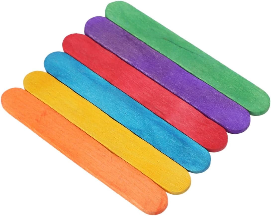 50pcs Children Wooden Sticks Popsicle Sticks Natural Wood Craft Sticks ...